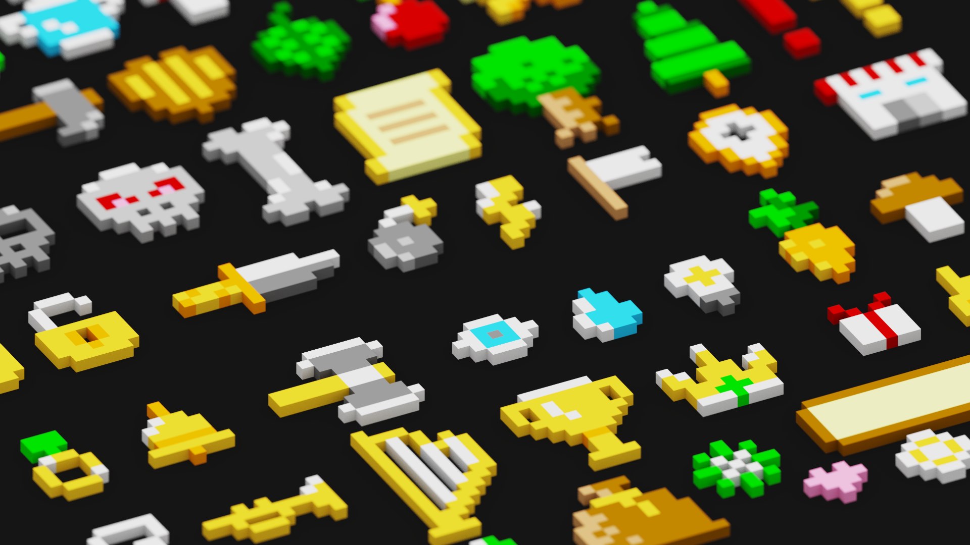 3D More than 50 game assets low poly pixel art style - TurboSquid 1873132