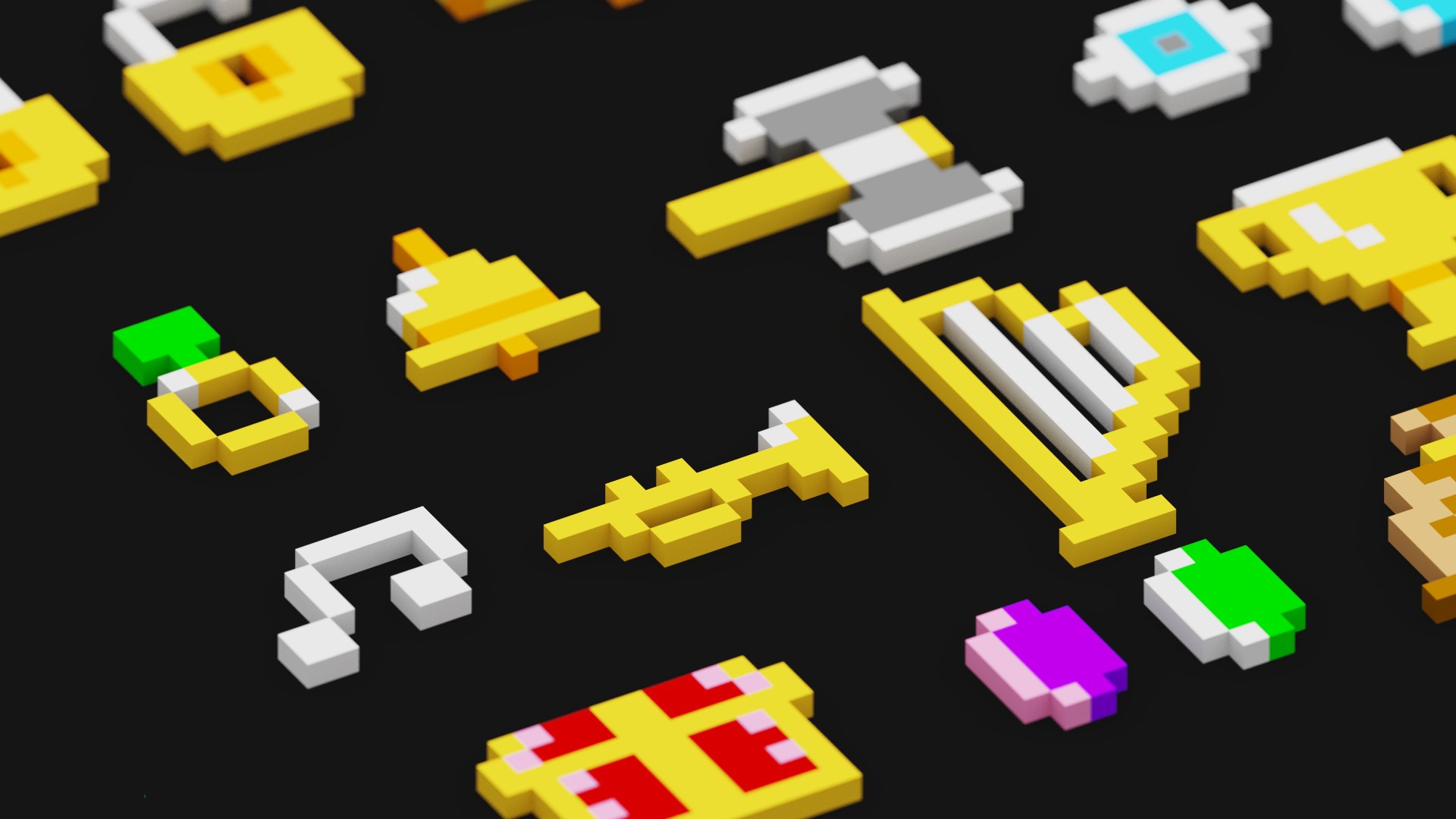 3D More than 50 game assets low poly pixel art style - TurboSquid 1873132