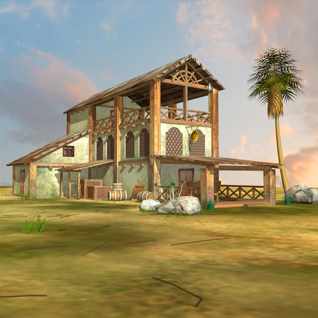 3d Model Hut House Old Gaming