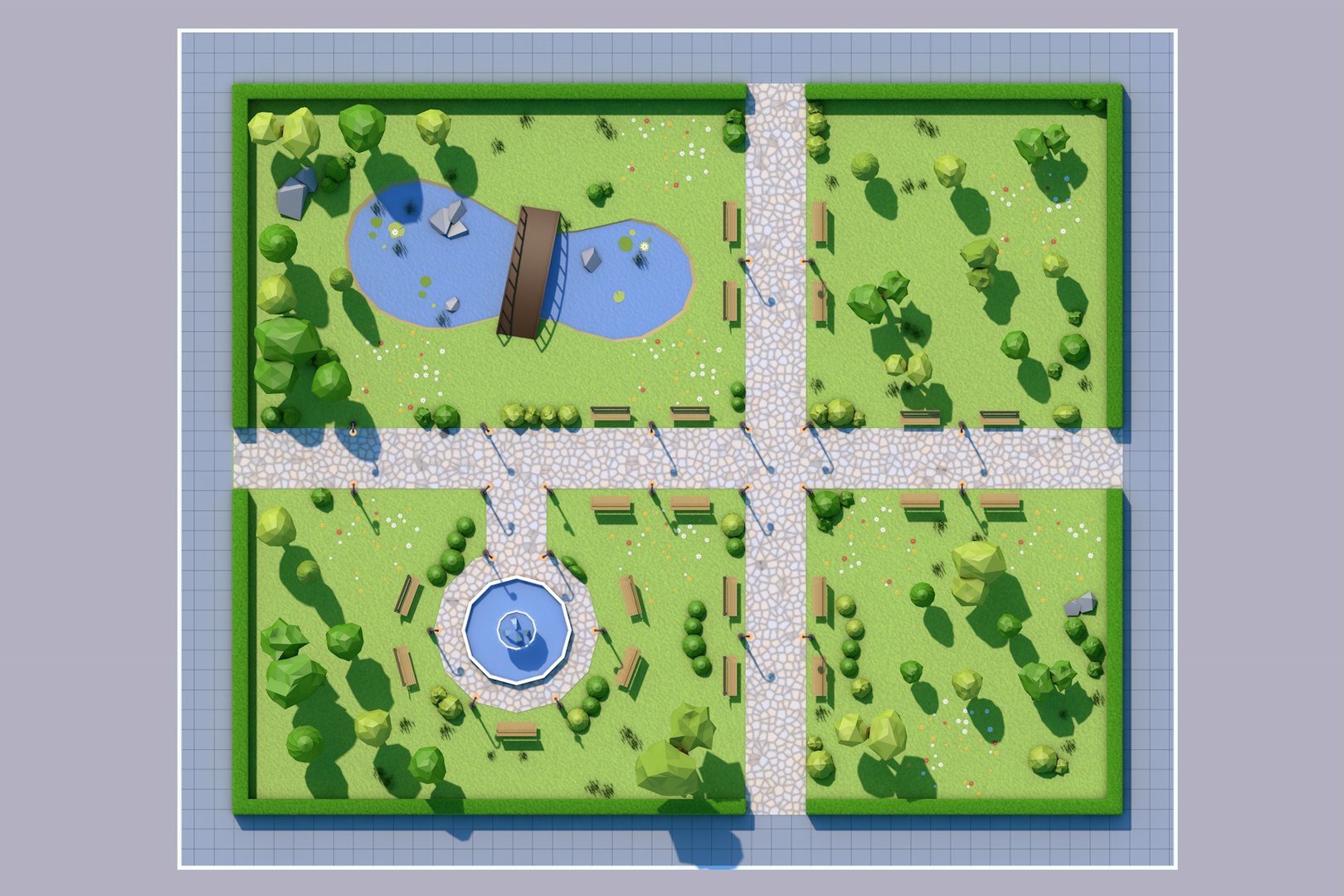 3D Park Nature Landscape Model - TurboSquid 1660942