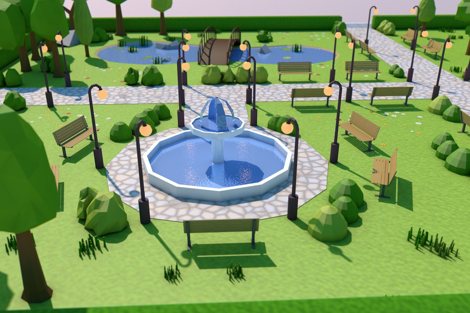 3D Park Nature Landscape Model - TurboSquid 1660942