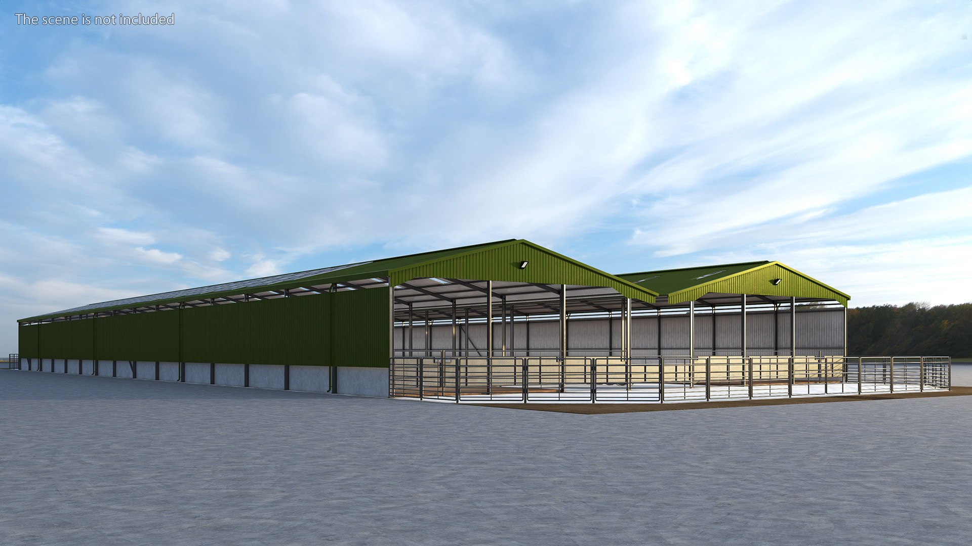 Cow Farm Barn Green 3D - TurboSquid 2199765