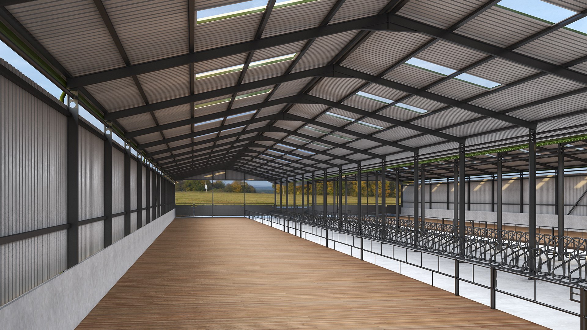 Cow Farm Barn Green 3D - TurboSquid 2199765