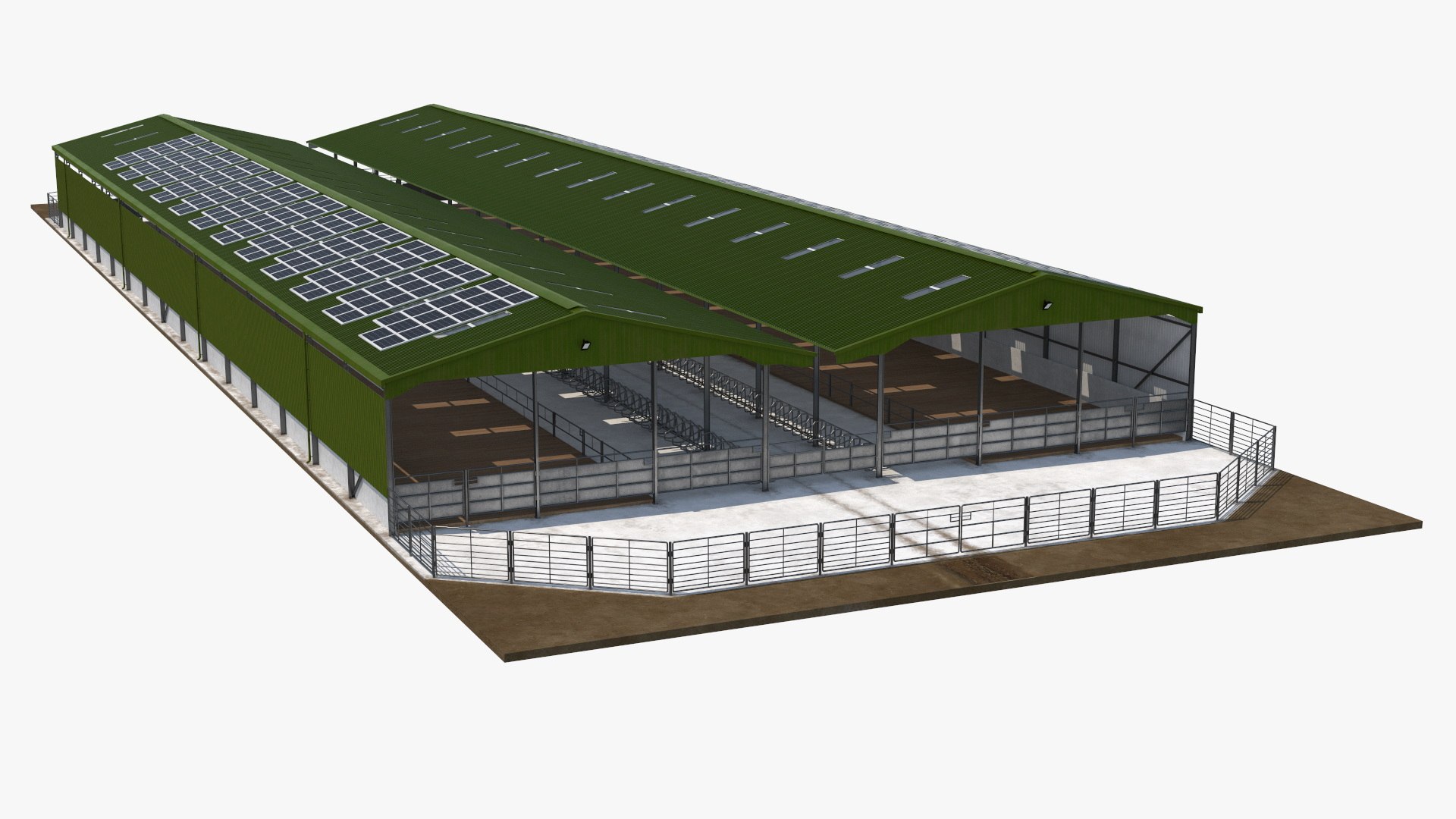 Cow Farm Barn Green 3D - TurboSquid 2199765