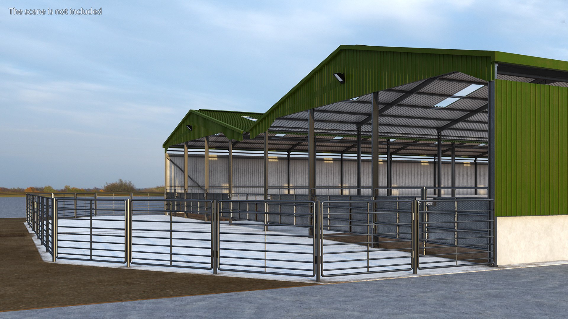 Cow Farm Barn Green 3D - TurboSquid 2199765