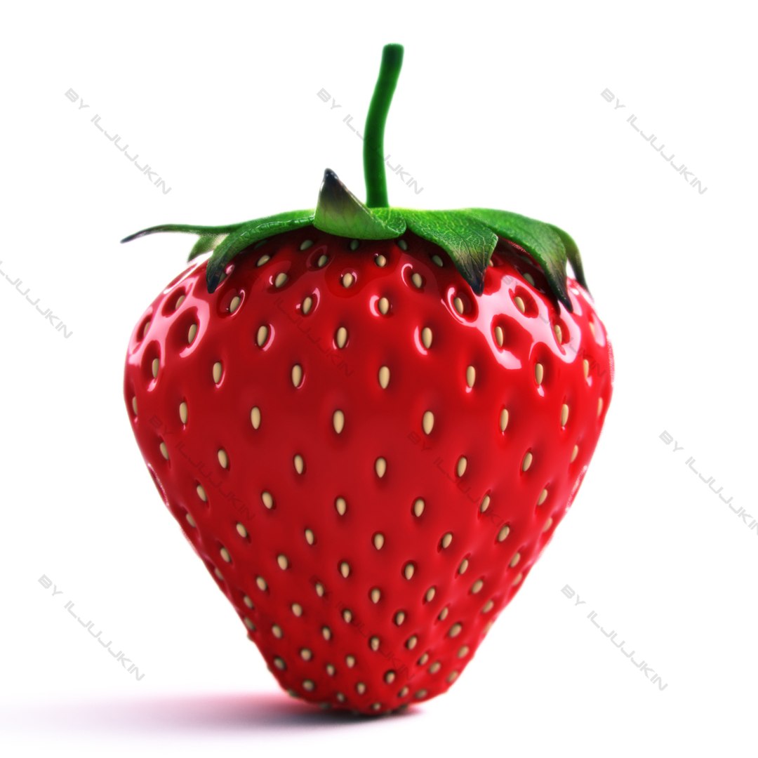 Realistic Strawberry 3d Model