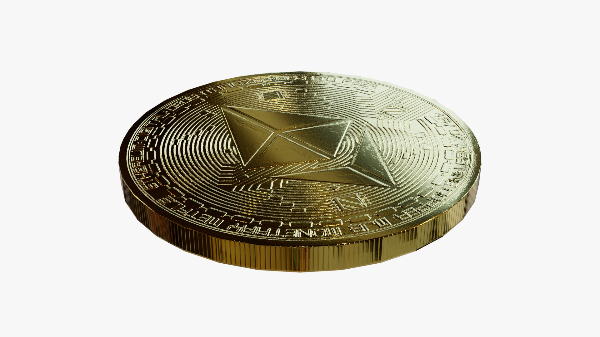 Gold Ethereum Model - TurboSquid 1691910