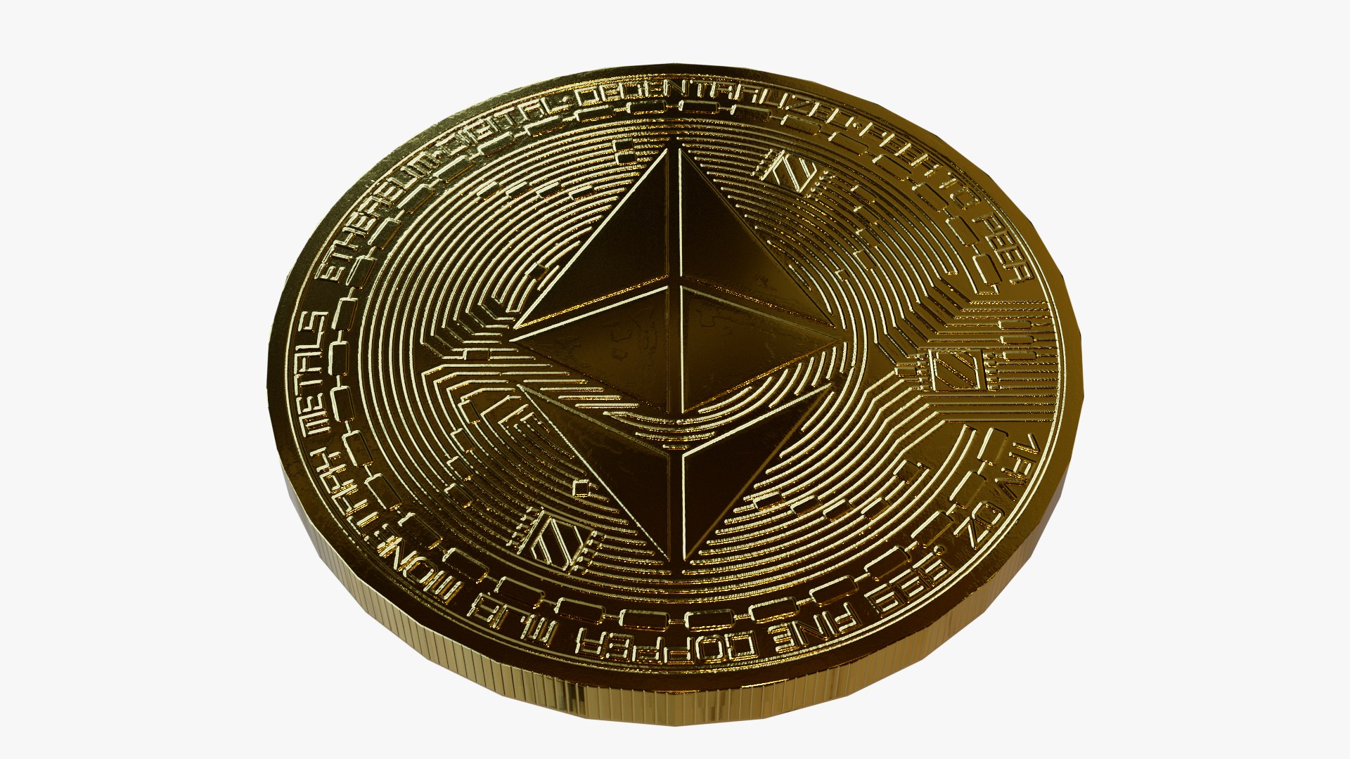 Gold Ethereum Model - TurboSquid 1691910