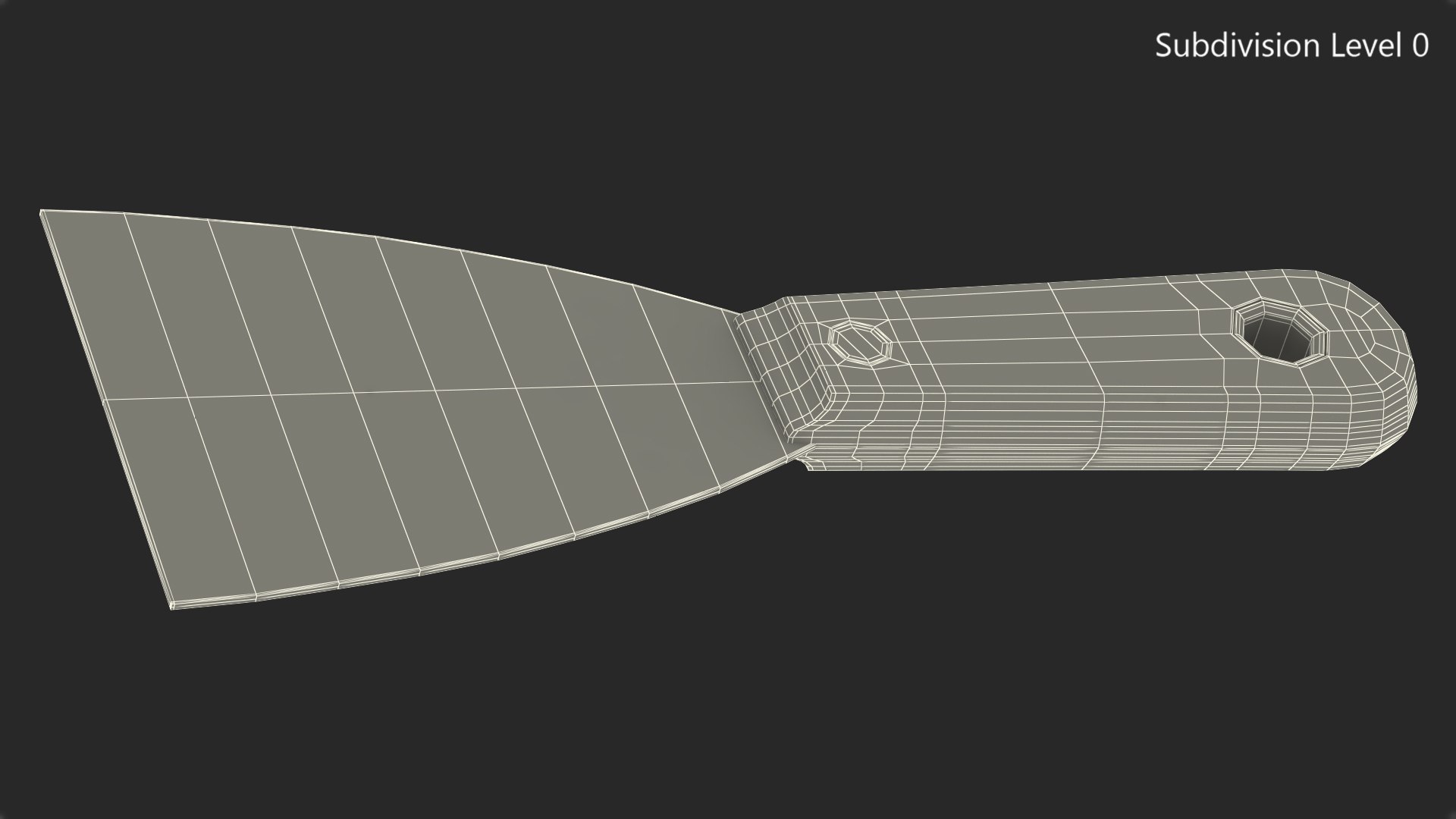 3D Scraper 3 Inch Black Handle - TurboSquid 1943454