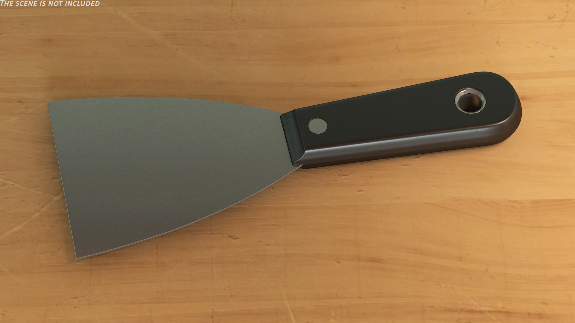 3D Scraper 3 Inch Black Handle - TurboSquid 1943454