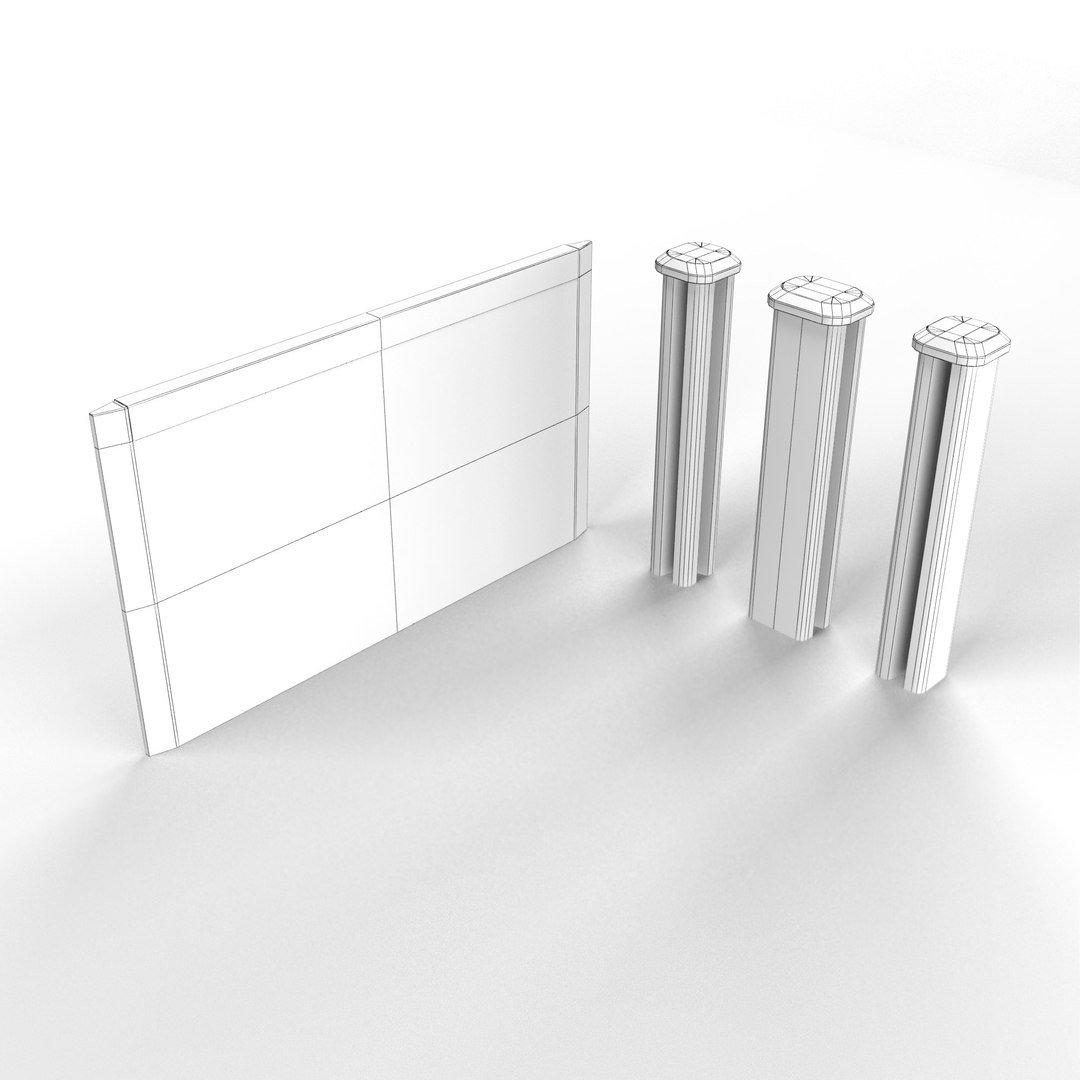 Modular fence architecture model - TurboSquid 1346398