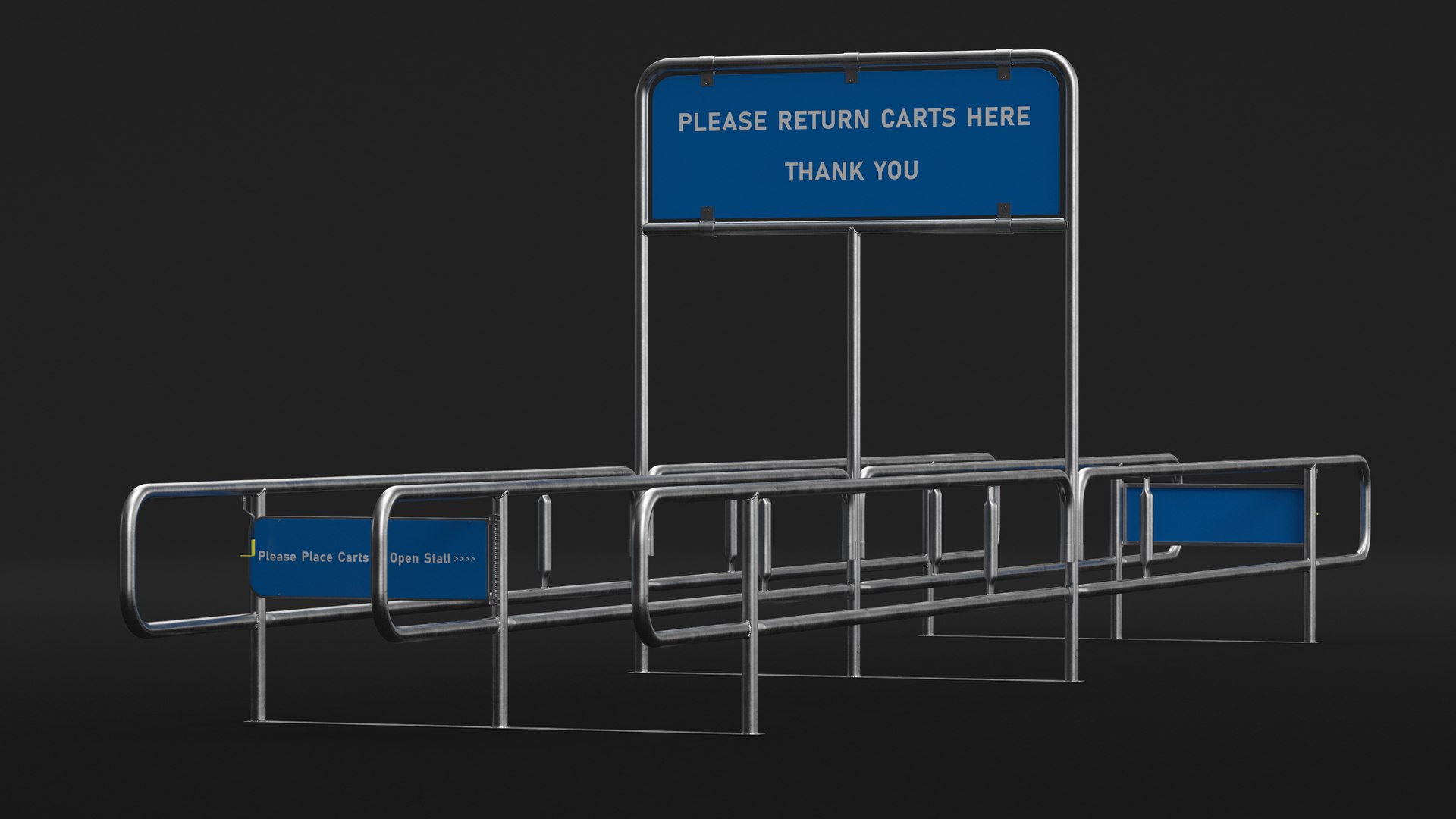 Shopping Cart Corral Bidirect 3D Model - TurboSquid 2027744