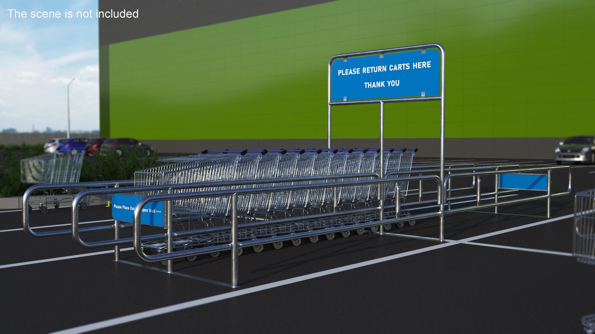 Shopping Cart Corral Bidirect 3D Model - TurboSquid 2027744