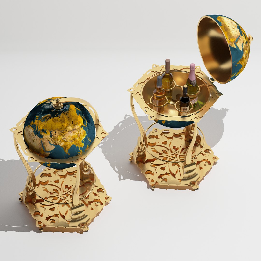 Globe Cart 3D model - TurboSquid 1844765
