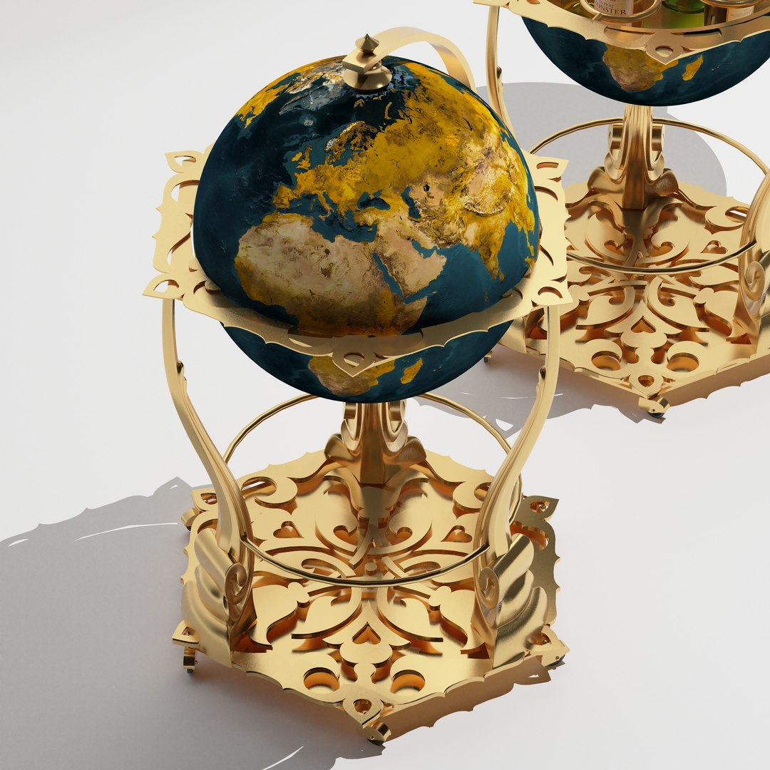 Globe Cart 3D Model - TurboSquid 1844765