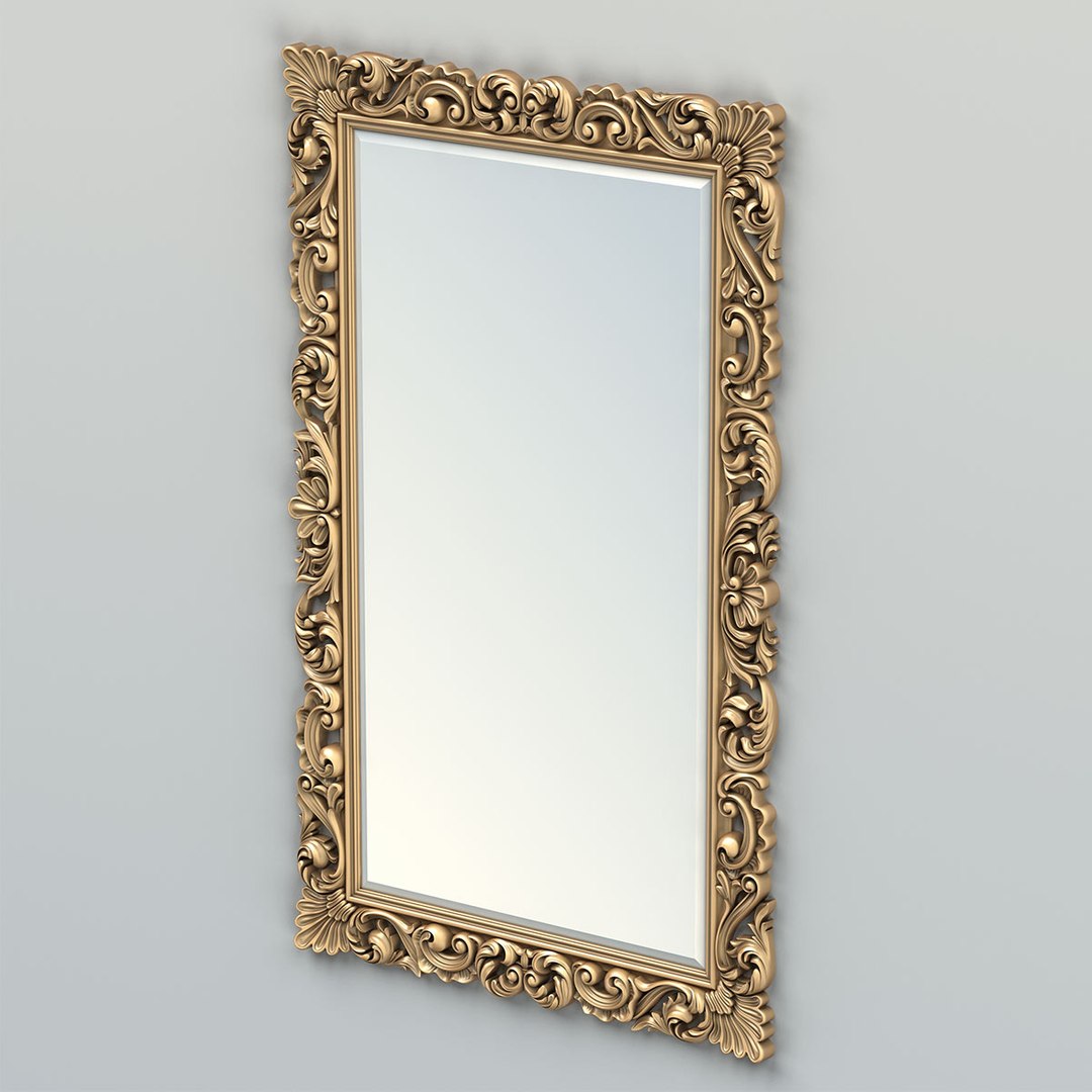 Carved Rectangle Mirror Frame 3D Model - TurboSquid 1294706
