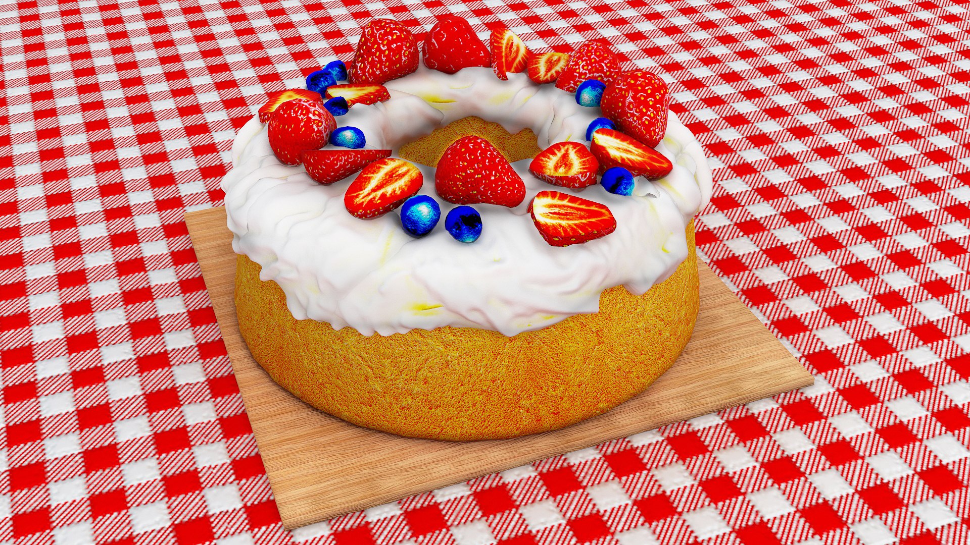 Angel Food Cake 3D Model - TurboSquid 1750313