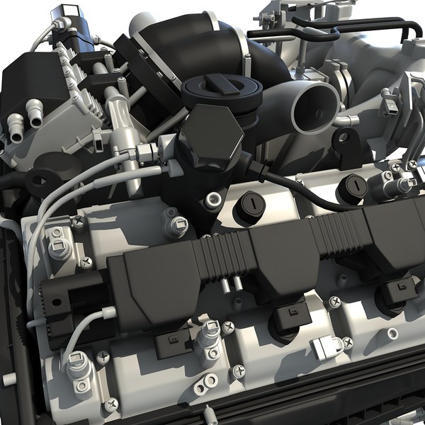 3d model audi s8 tfsi v8 engine