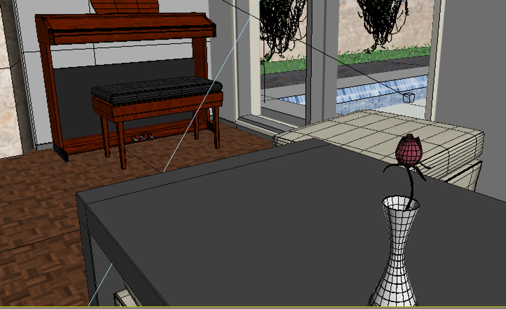 free scene render setup 3d model