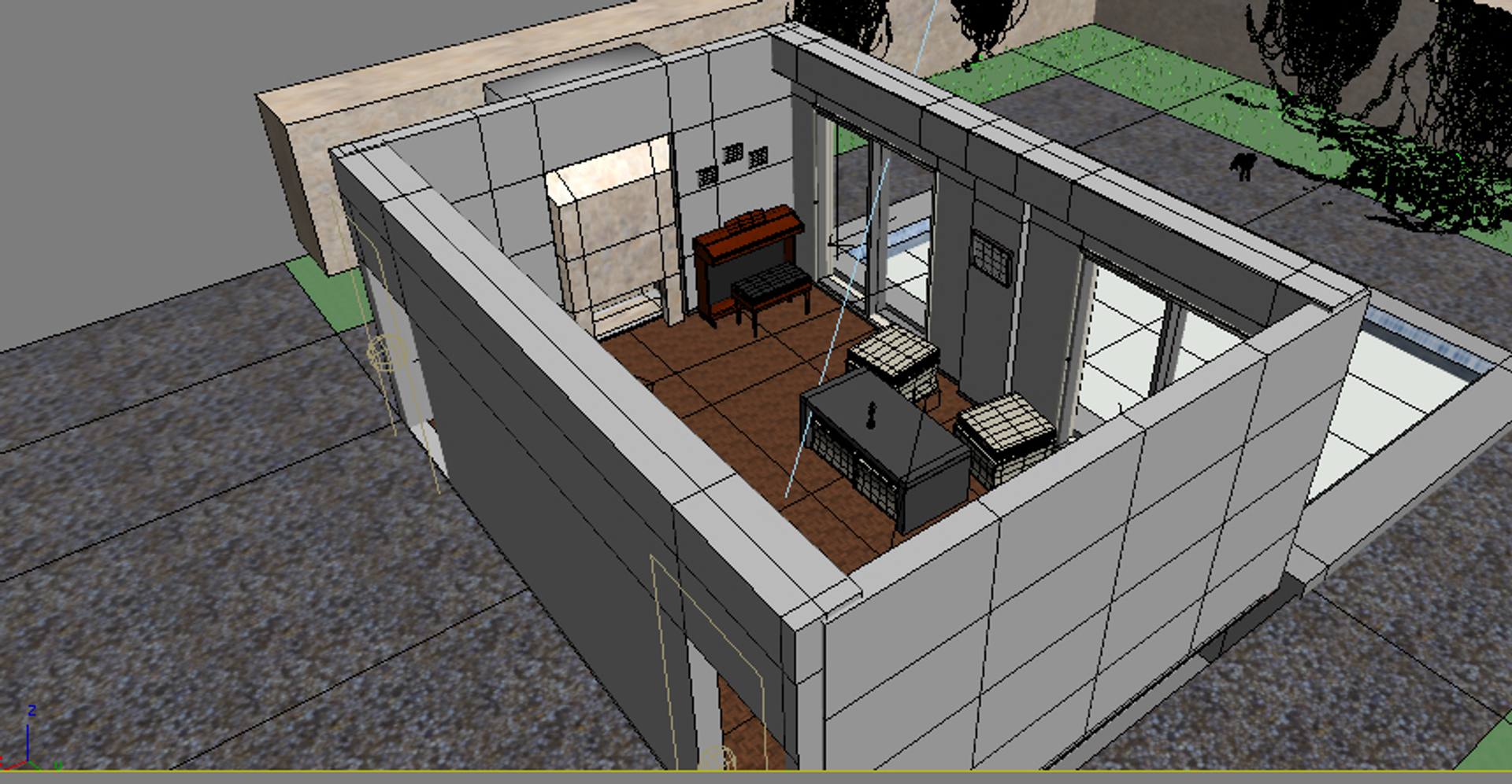 free scene render setup 3d model