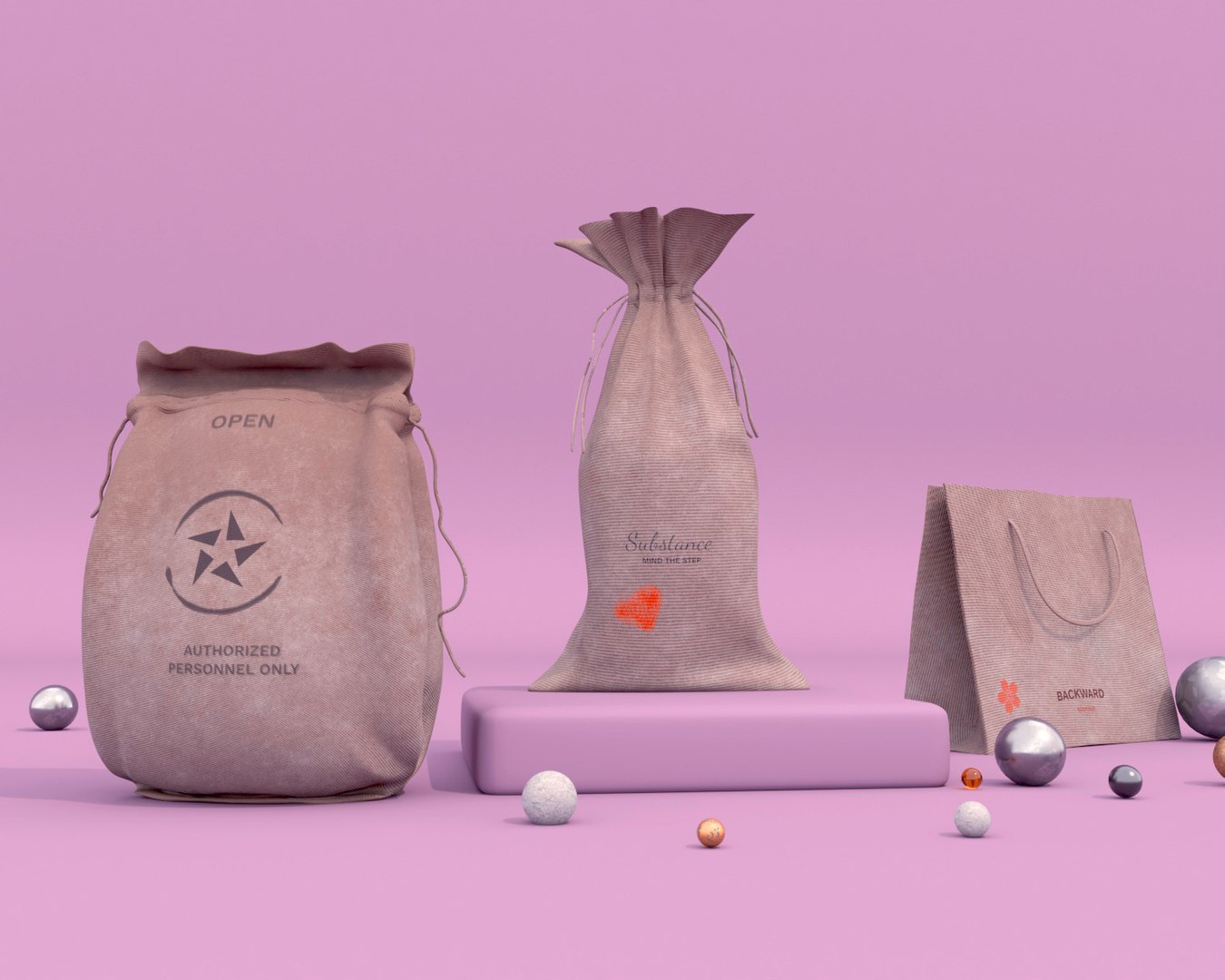 3D Bag Gift Model - TurboSquid 1698368