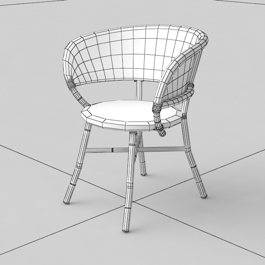 outdoor chair wicker 3d model