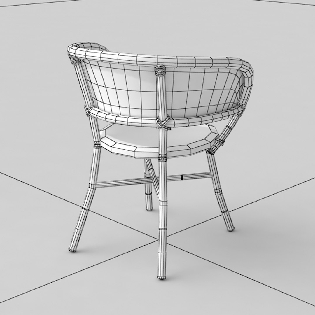 outdoor chair wicker 3d model