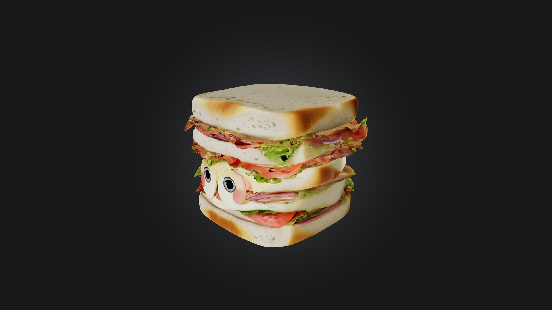 3D Cartoon Sandwich - TurboSquid 2292062