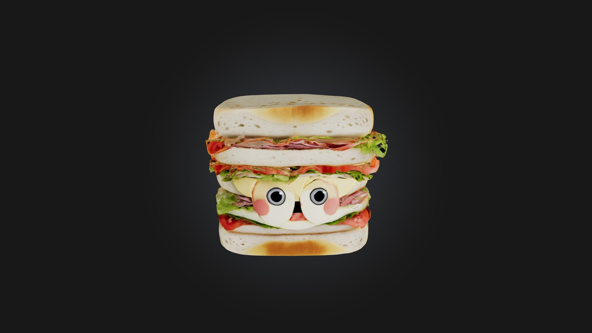 3D Cartoon Sandwich - TurboSquid 2292062