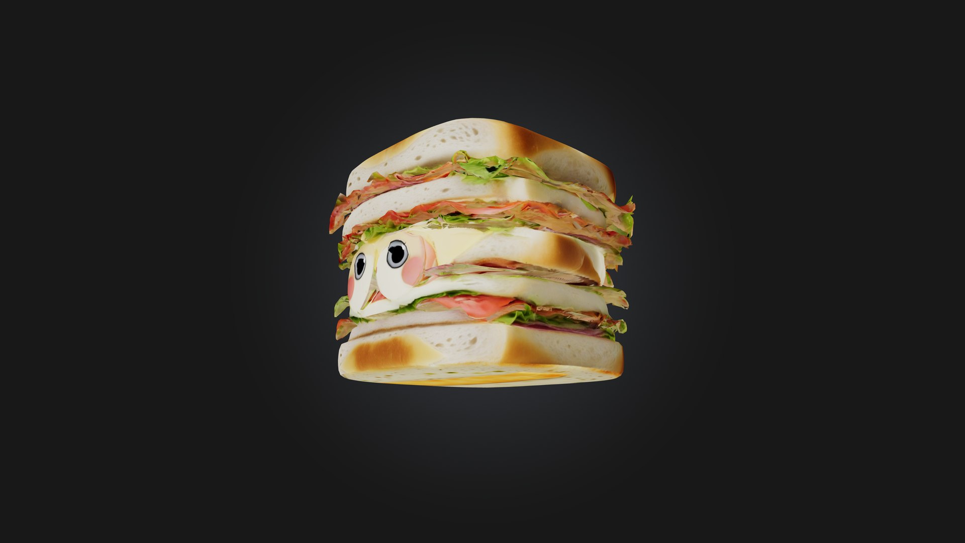 3D Cartoon Sandwich - TurboSquid 2292062