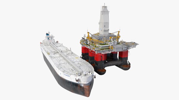 TI Europe Supertanker mit Offshore-Ölbohrinsel 3D-Modell - TurboSquid ...