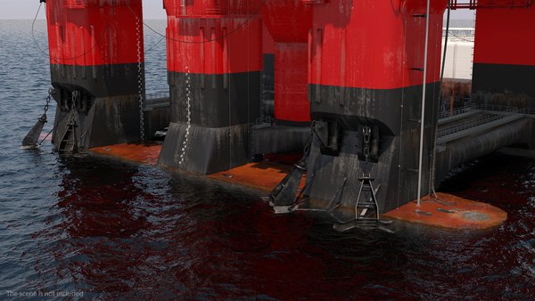 modelo 3d Superpetrolero TI Europe con plataforma petrolífera en alta ...