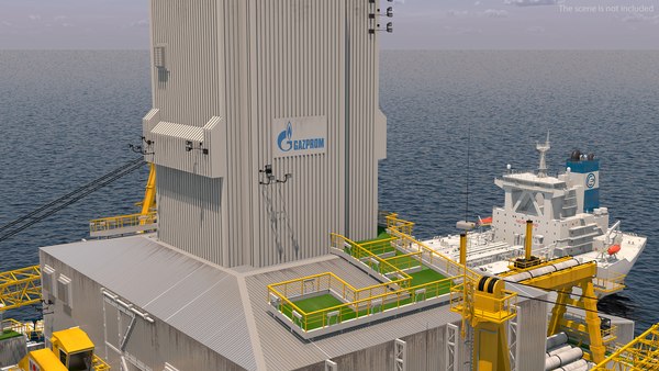 modelo 3d Superpetrolero TI Europe con plataforma petrolífera en alta ...