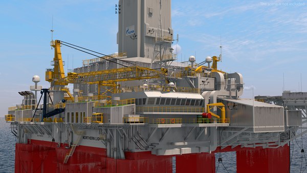 modelo 3d Superpetrolero TI Europe con plataforma petrolífera en alta ...