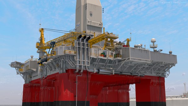modelo 3d Superpetrolero TI Europe con plataforma petrolífera en alta ...