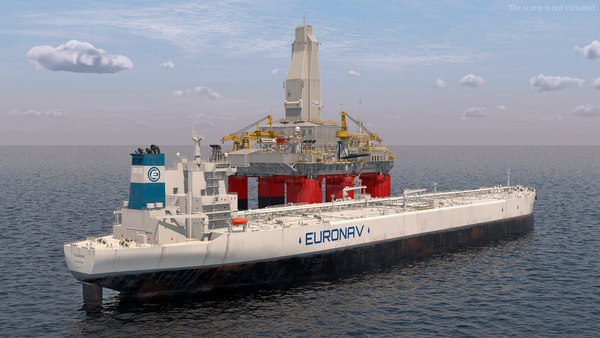 modelo 3d Superpetrolero TI Europe con plataforma petrolífera en alta ...