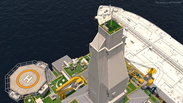 modelo 3d Superpetrolero TI Europe con plataforma petrolífera en alta ...