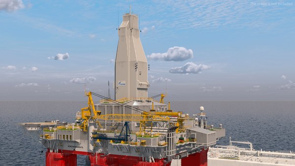modelo 3d Superpetrolero TI Europe con plataforma petrolífera en alta ...
