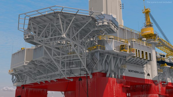 modelo 3d Superpetrolero TI Europe con plataforma petrolífera en alta ...