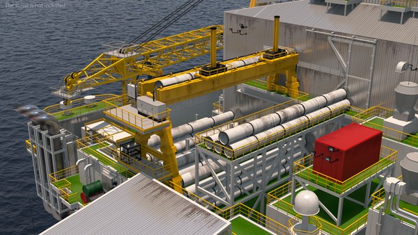 modelo 3d Superpetrolero TI Europe con plataforma petrolífera en alta ...