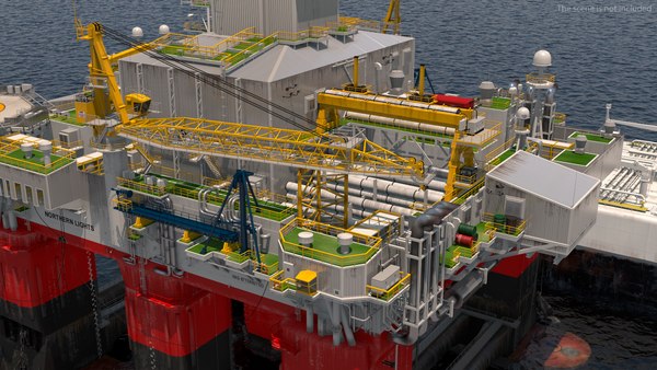 modelo 3d Superpetrolero TI Europe con plataforma petrolífera en alta ...