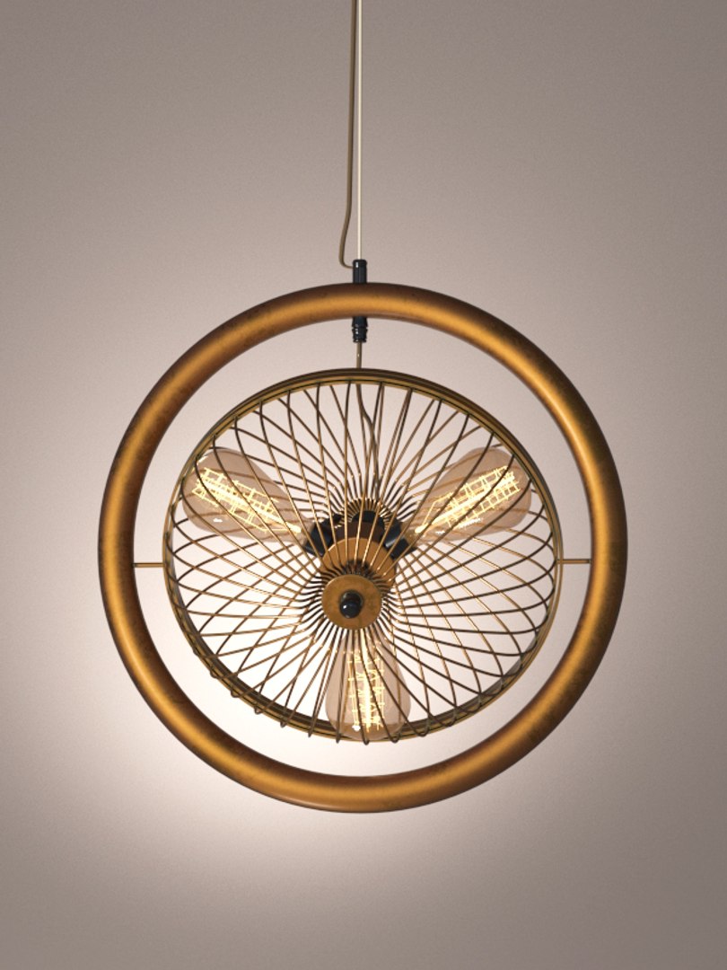 Ceiling Light Loft Fan 3D Model - TurboSquid 1362782