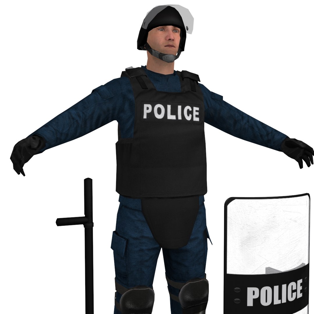 3d model riot police officer 4