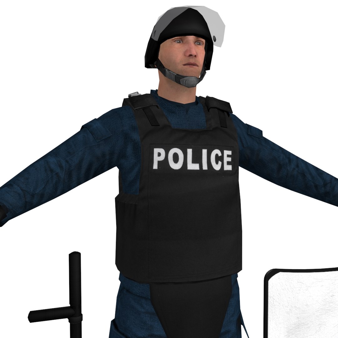 3d model riot police officer 4