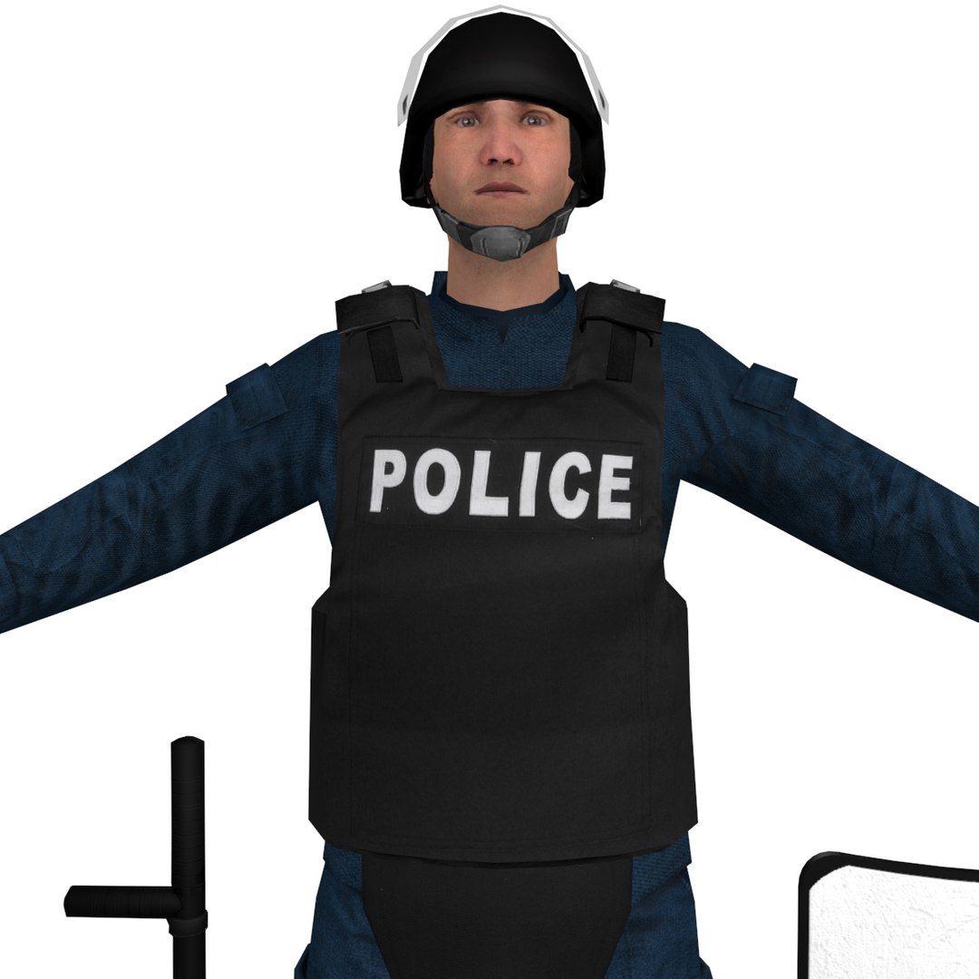 3d model riot police officer 4