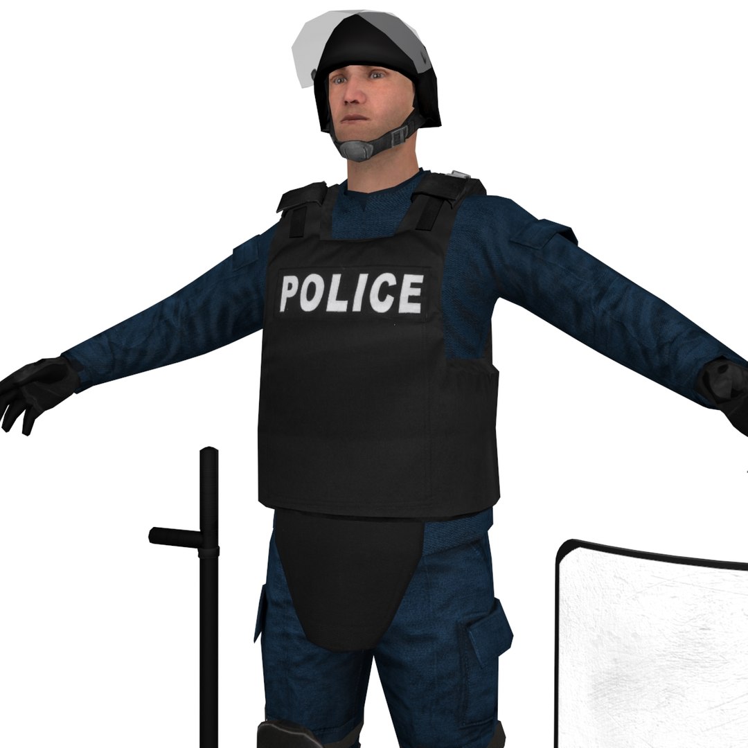 3d model riot police officer 4
