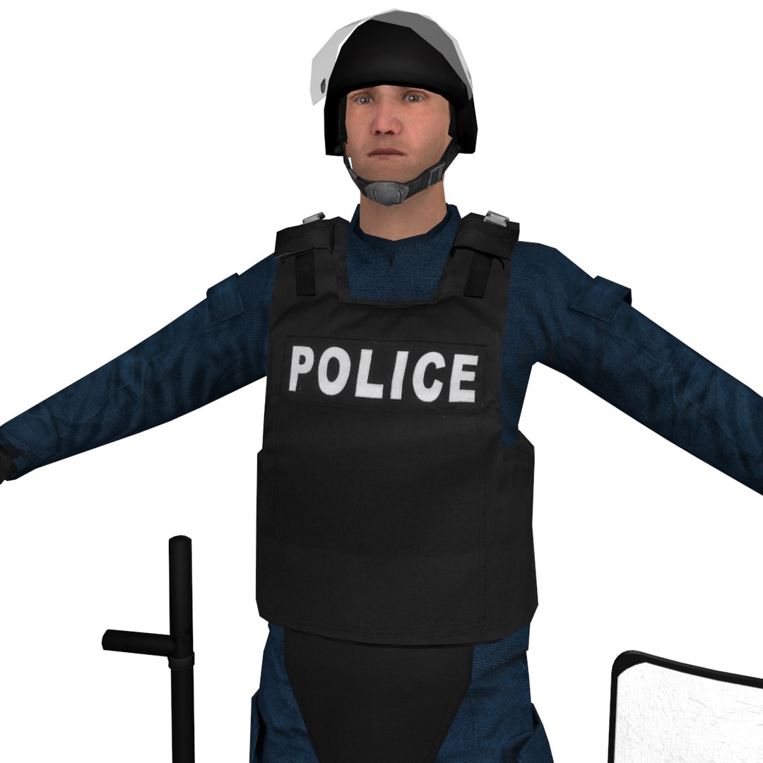 3d model riot police officer 4