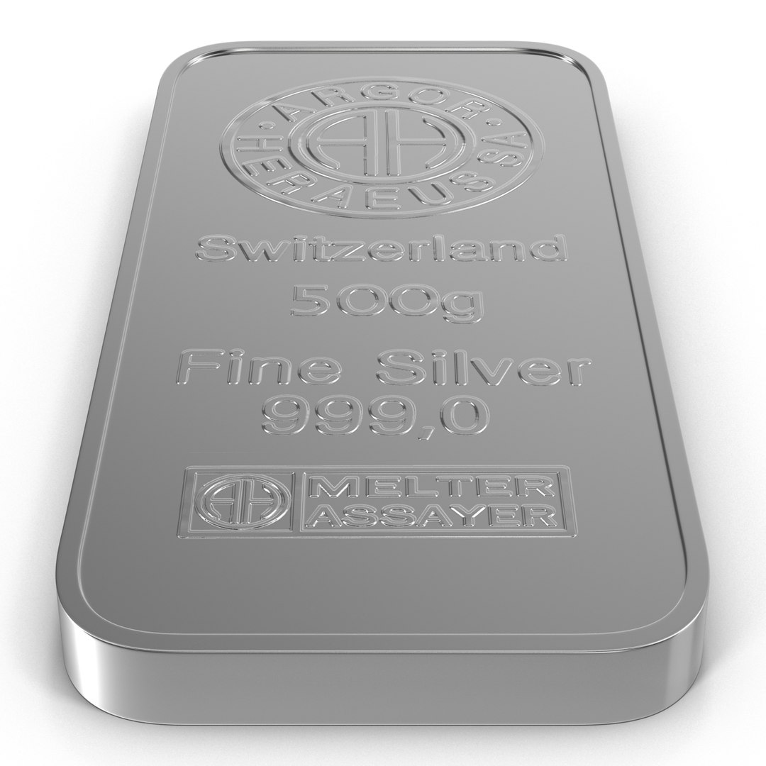 3d silver bar 500g