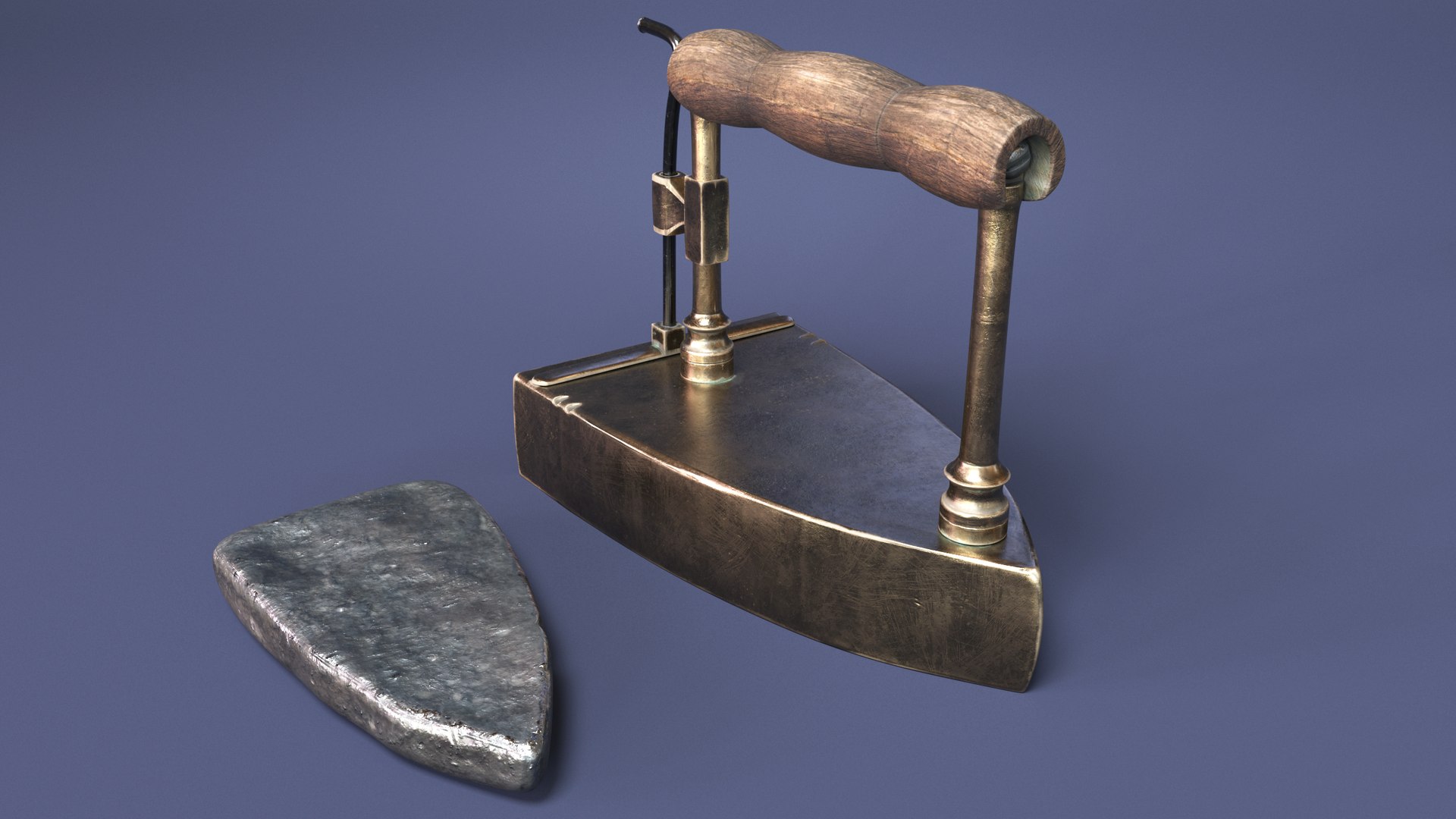 3D Model Antique Brass Cloth Iron - TurboSquid 2106651