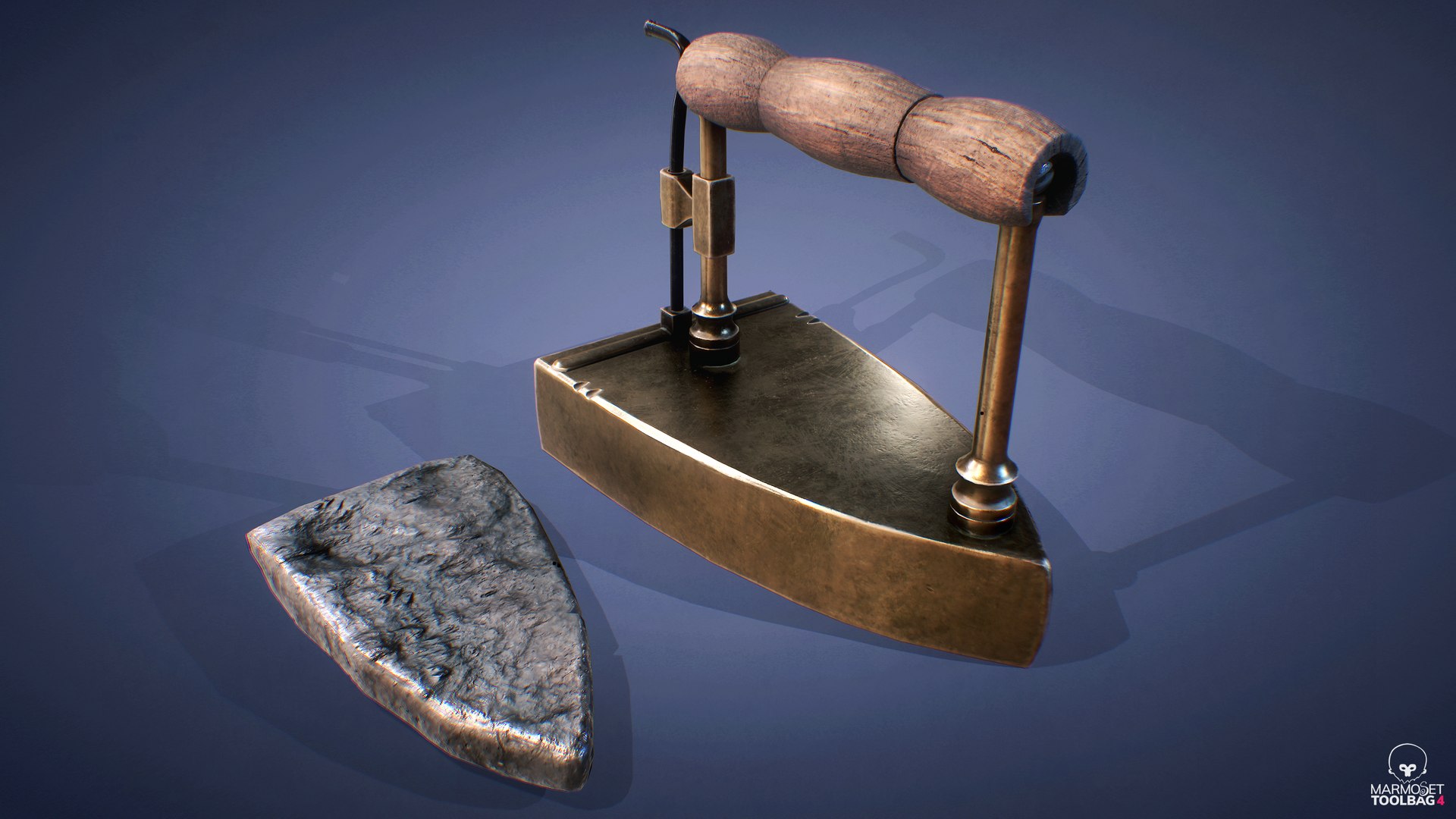 3D Model Antique Brass Cloth Iron - TurboSquid 2106651